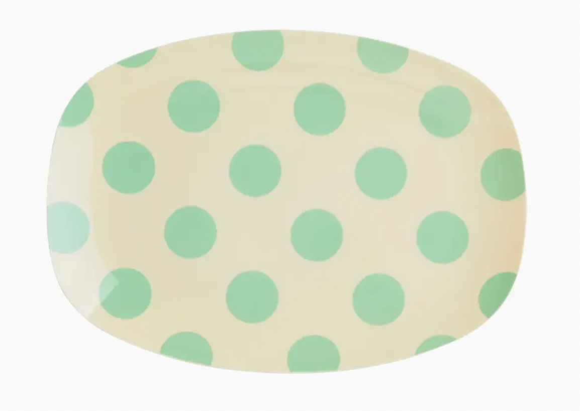 Small Green Dots Rectangular Plate – Doe A Deer